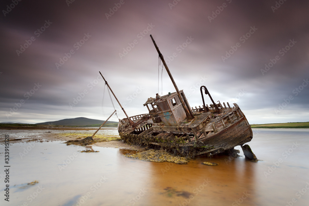 Gortmelia Strand wreck Stock Photo | Adobe Stock