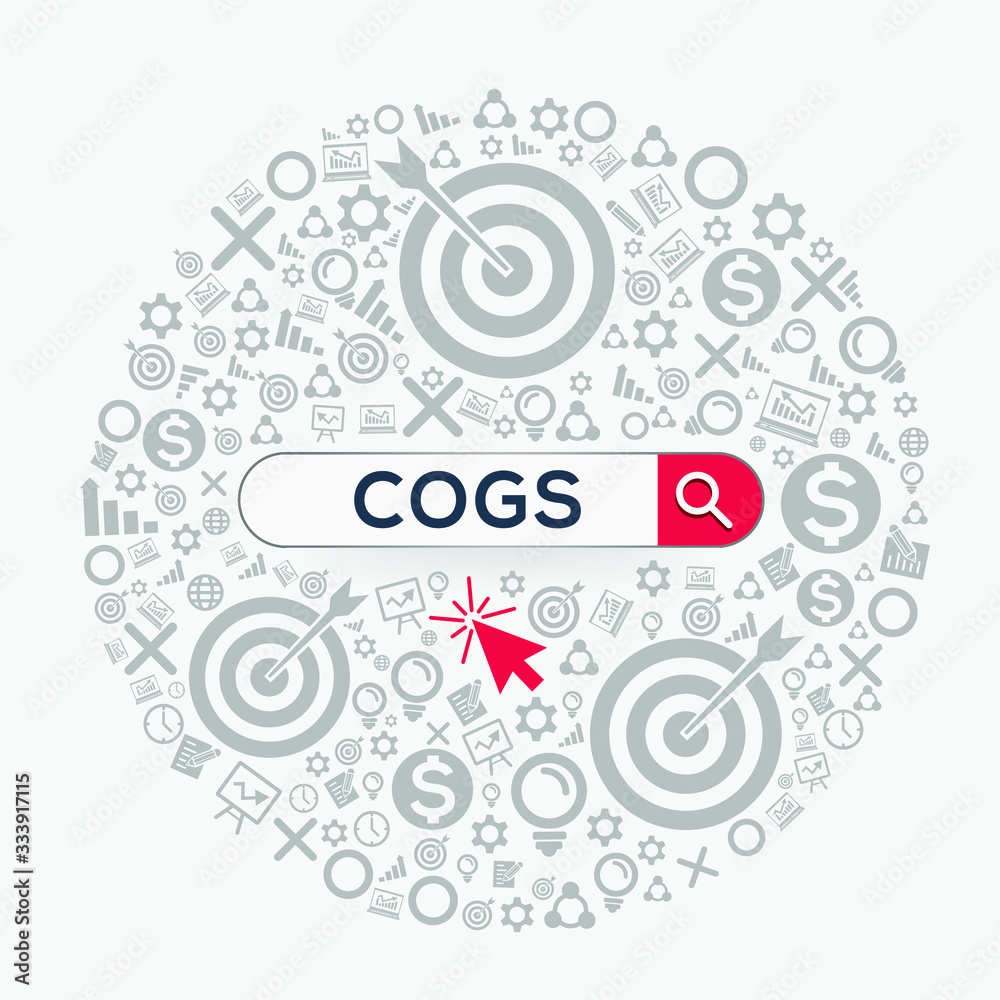 COGS mean (cost of goods sold) Word written in search bar ,Vector ...