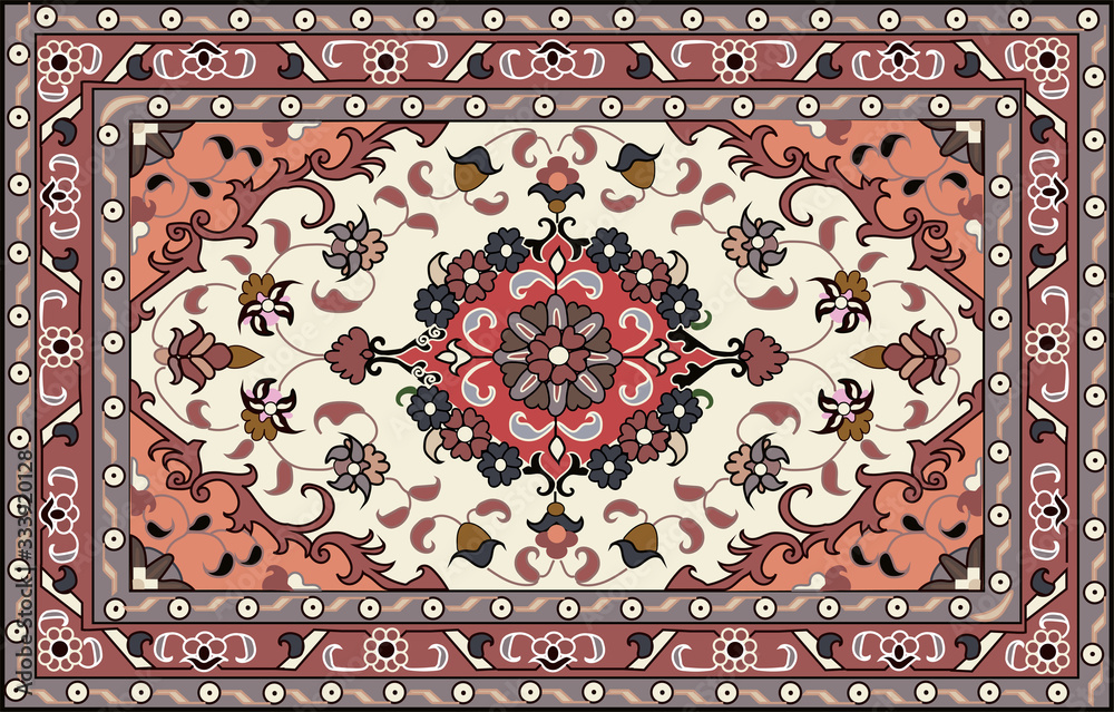 Illustrated Persian carpet original design, tribal texture. Stock ...