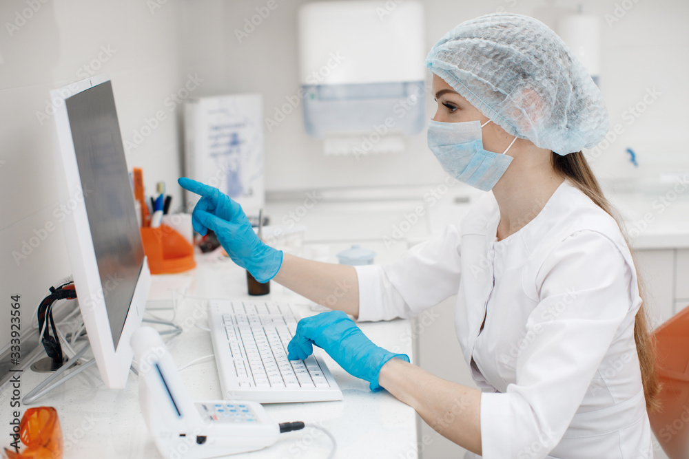 Medical doctor working in research lab. Science assistant making ...