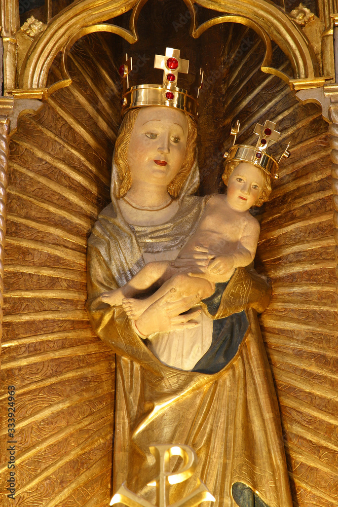 Our Lady of Remete, statue on the main altar at the Church of the ...