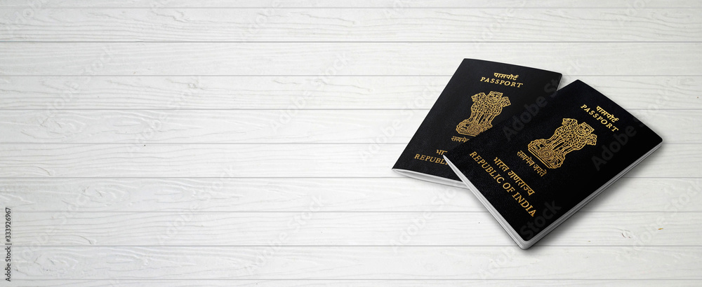 Indian Passports on Wood Lines Background Banner with Copy Space - 3D ...