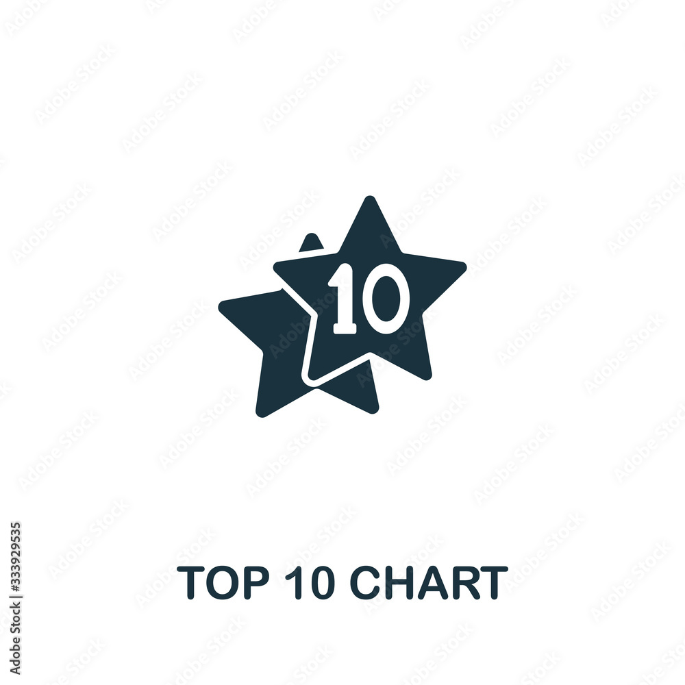 Top 10 Chart icon from seo collection. Simple line Top 10 Chart icon ...
