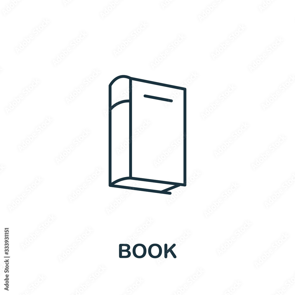 Book icon from office tools collection. Simple line Book icon for ...