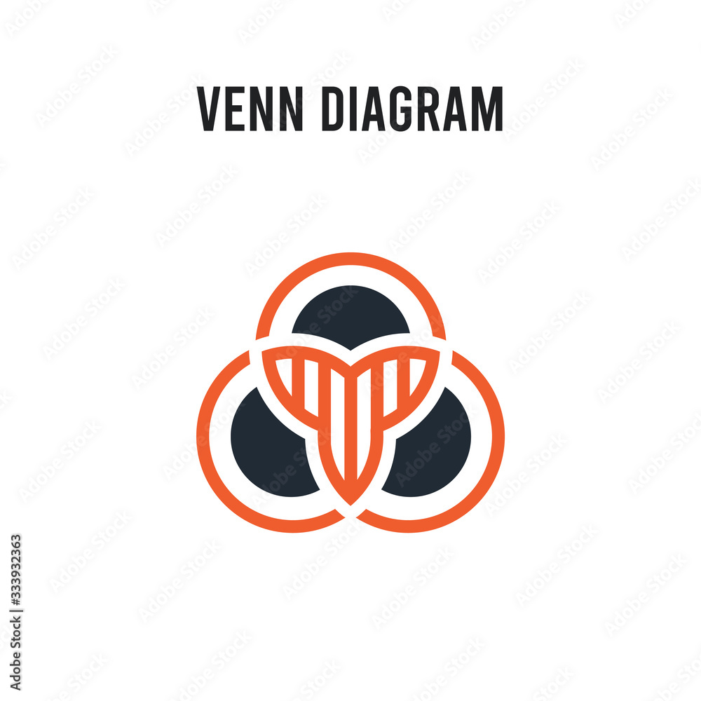 Venn diagram vector icon on white background. Red and black colored ...