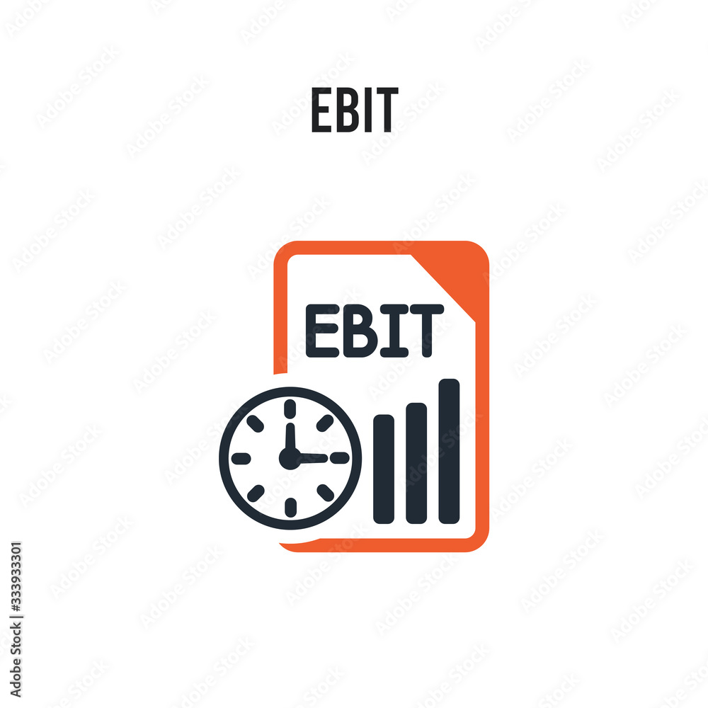 Ebit vector icon on white background. Red and black colored Ebit icon ...