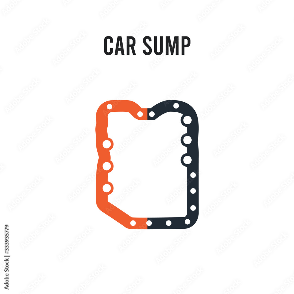 car sump vector icon on white background. Red and black colored car ...