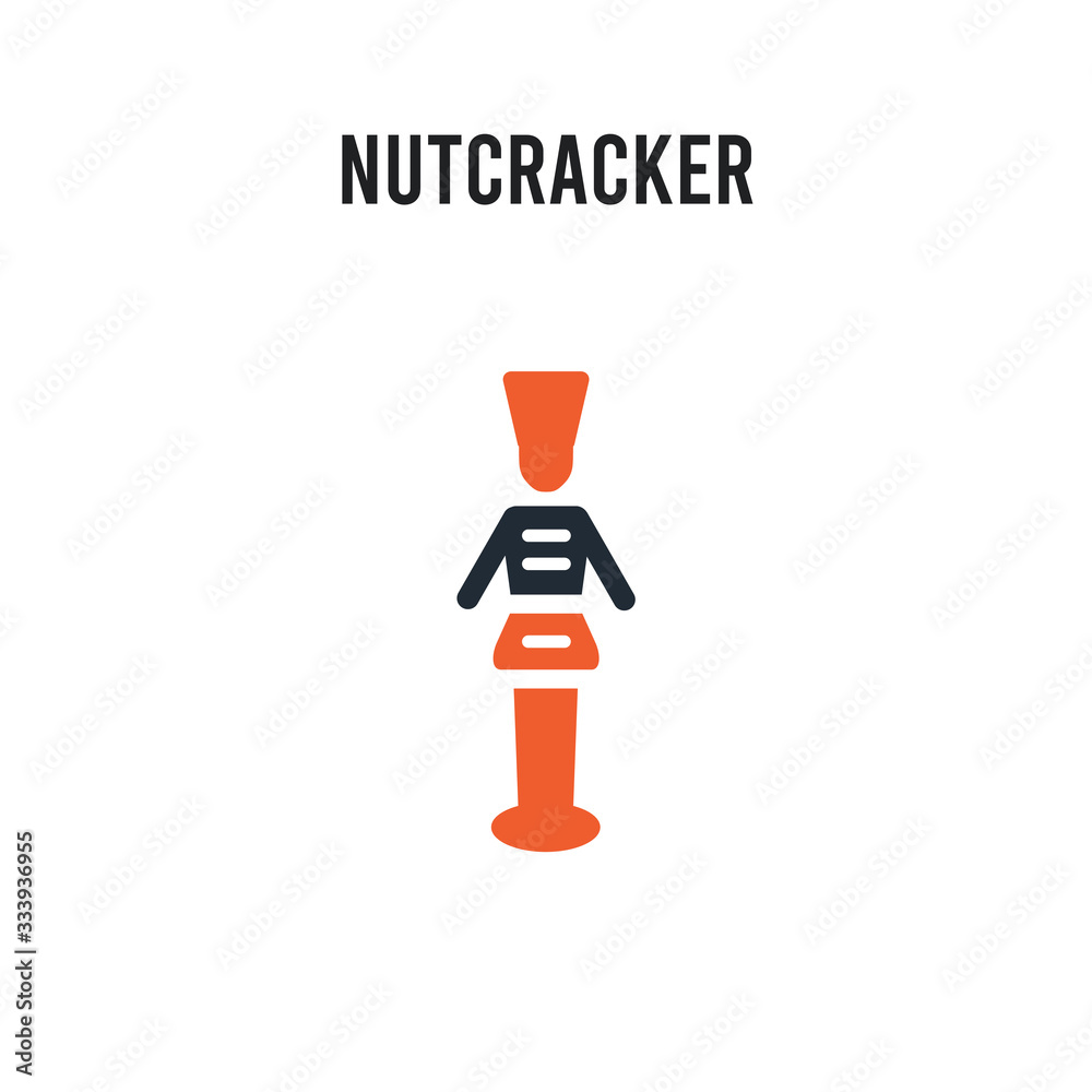 Nutcracker vector icon on white background. Red and black colored ...