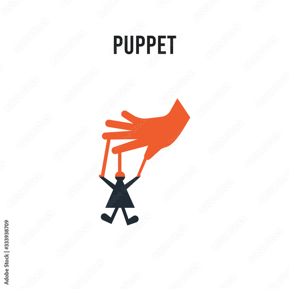 Puppet vector icon on white background. Red and black colored Puppet ...