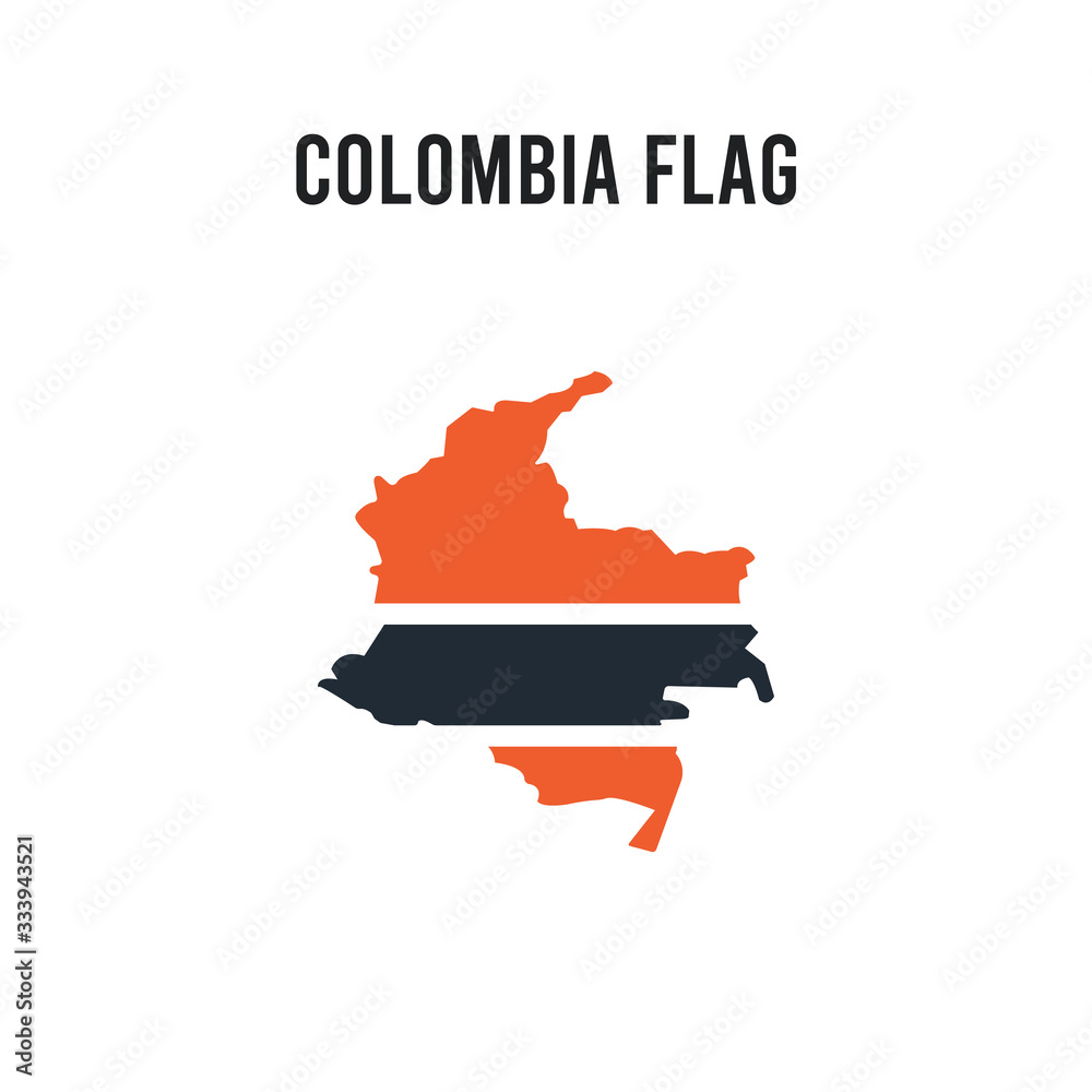 Colombia flag vector icon on white background. Red and black colored ...