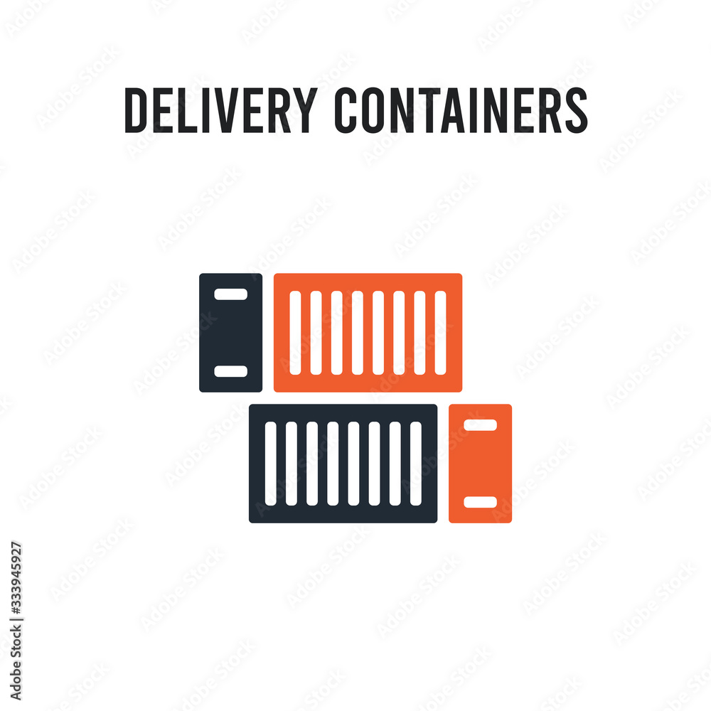 delivery containers vector icon on white background. Red and black ...