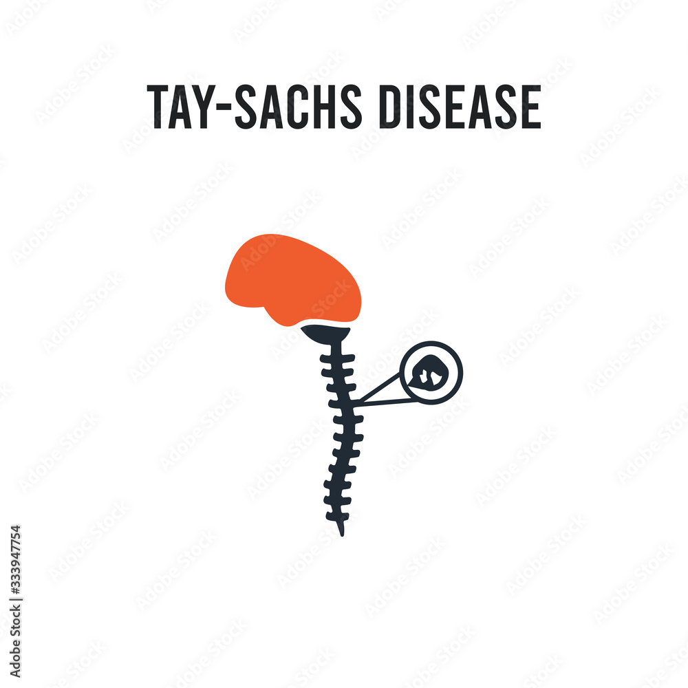 Tay-Sachs disease vector icon on white background. Red and black ...