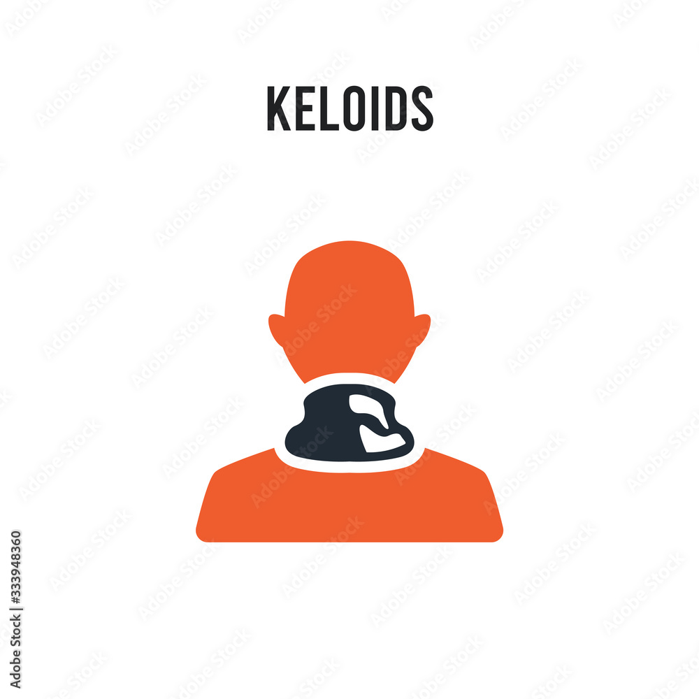 Keloids vector icon on white background. Red and black colored Keloids ...