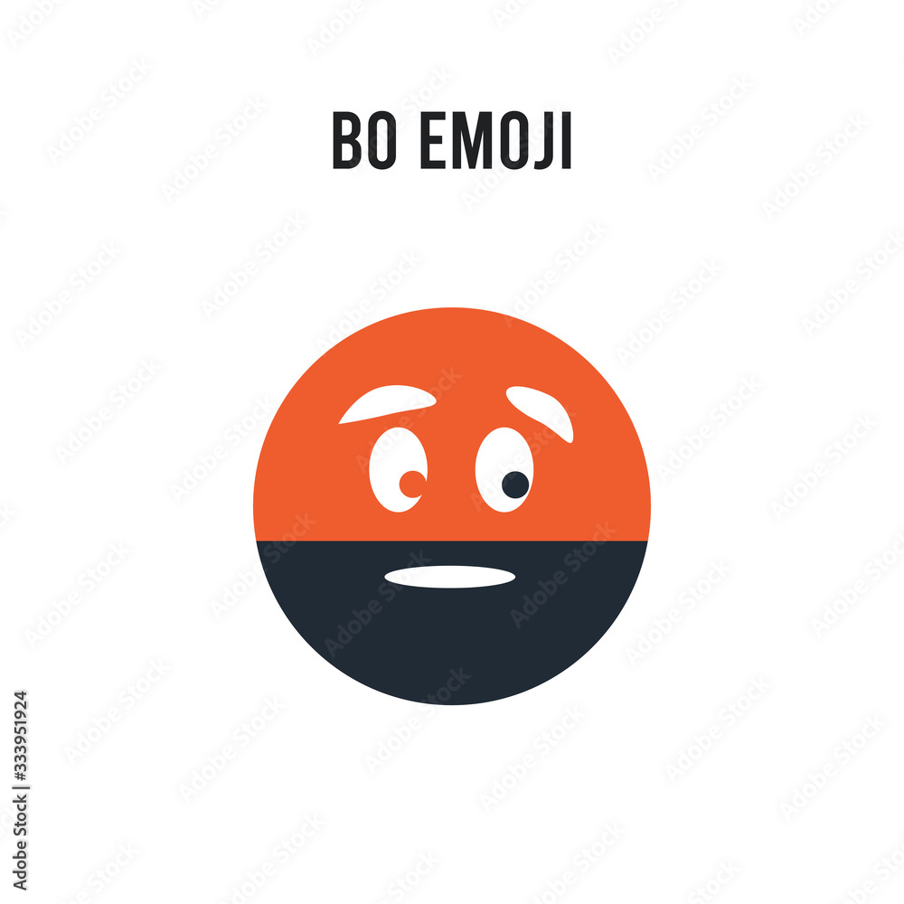 Bo emoji vector icon on white background. Red and black colored Bo ...