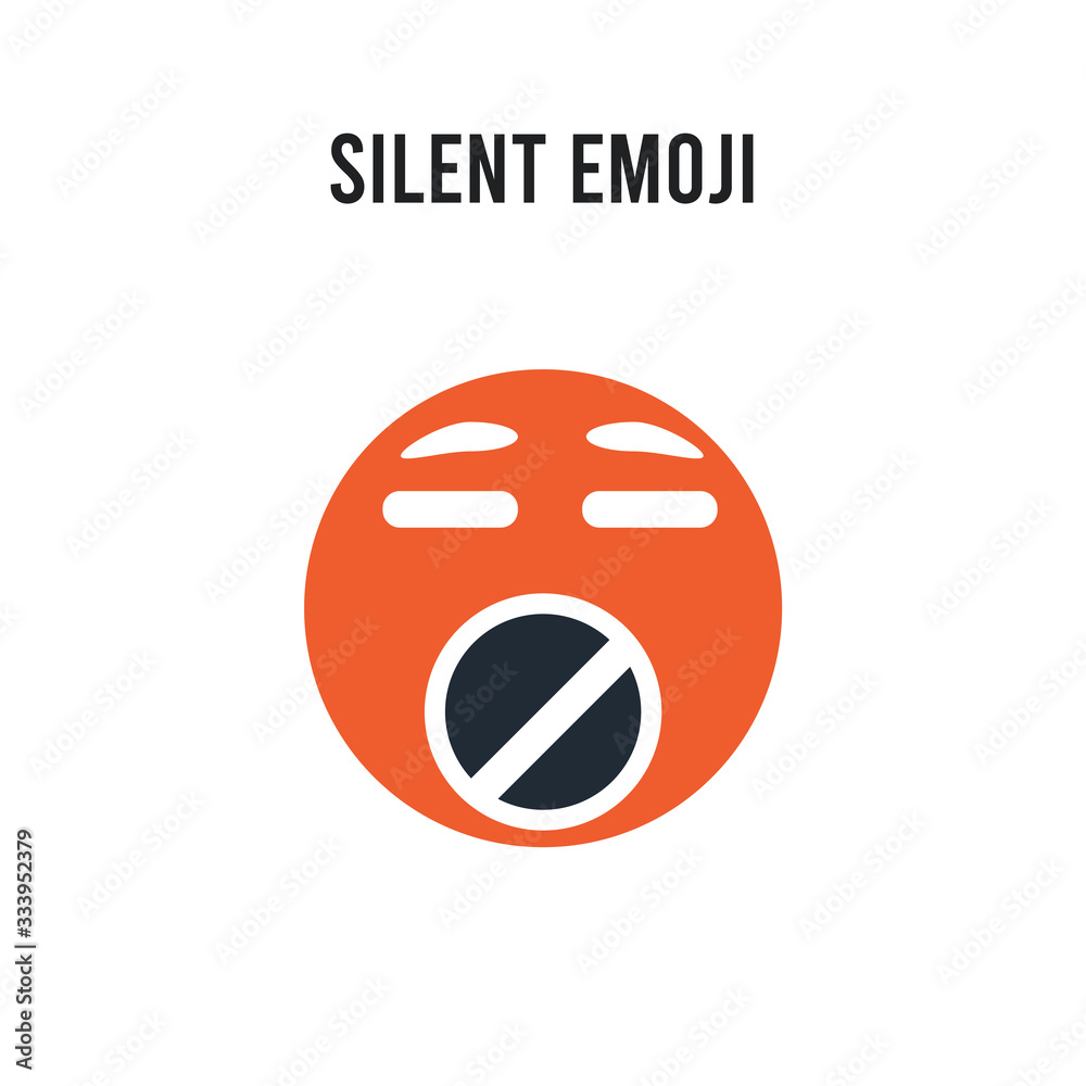 Silent emoji vector icon on white background. Red and black colored ...