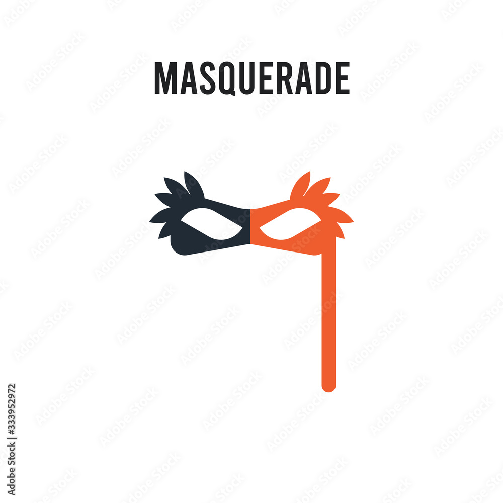 Masquerade vector icon on white background. Red and black colored ...