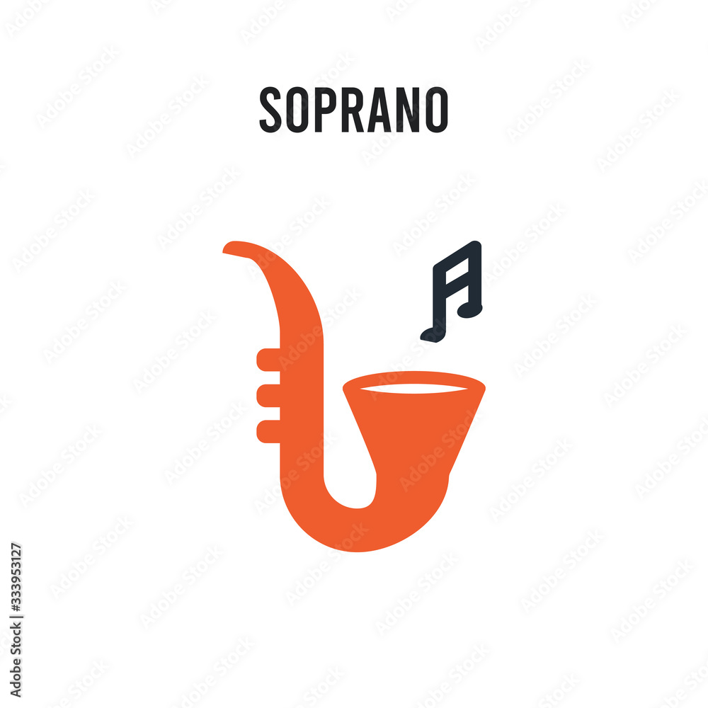 Soprano vector icon on white background. Red and black colored Soprano ...