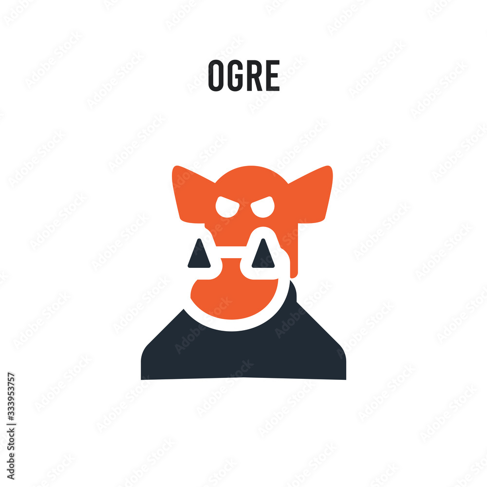 ogre vector icon on white background. Red and black colored ogre icon ...