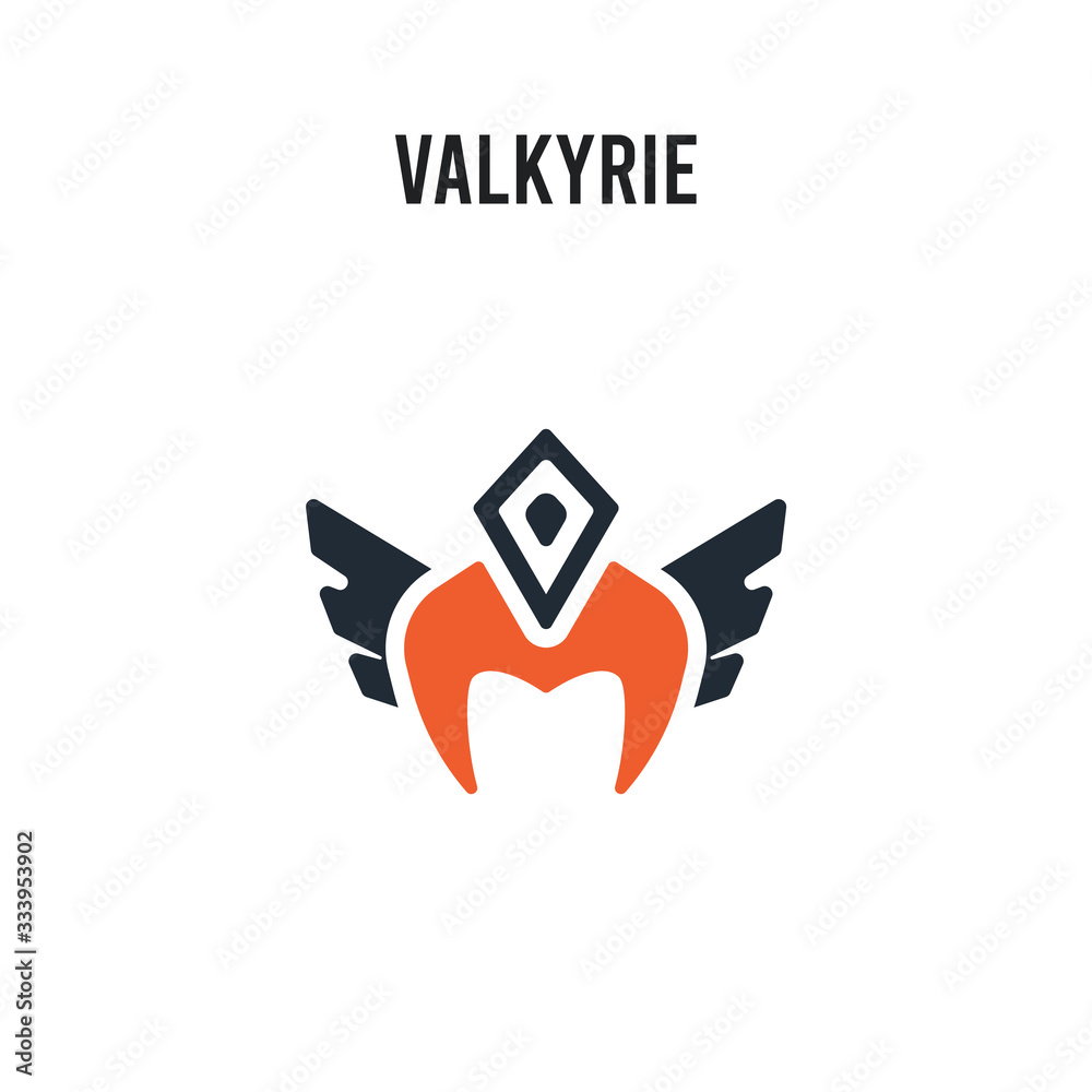 Valkyrie vector icon on white background. Red and black colored ...