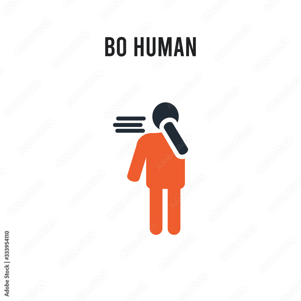Vecteur Stock bo human vector icon on white background. Red and black ...