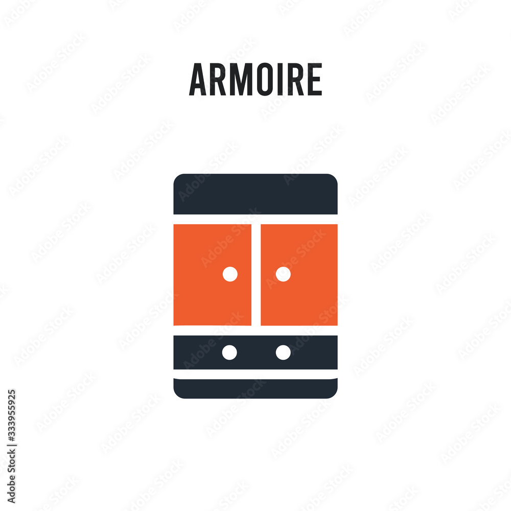 armoire vector icon on white background. Red and black colored armoire ...
