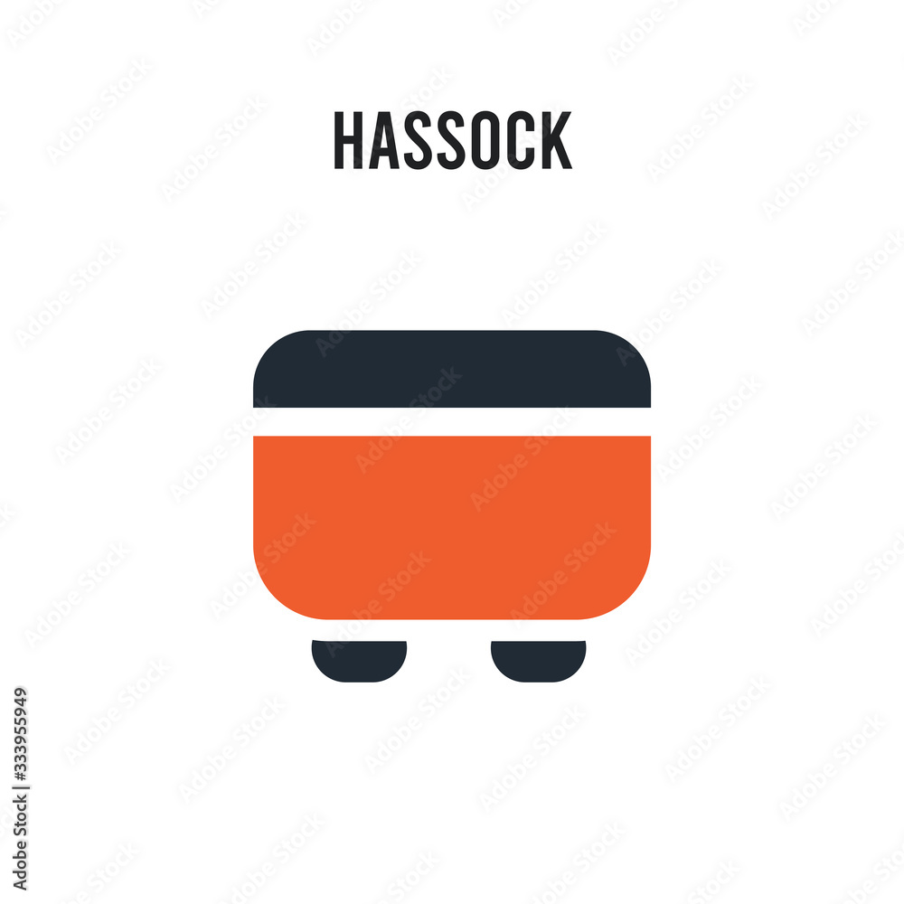 hassock vector icon on white background. Red and black colored hassock ...