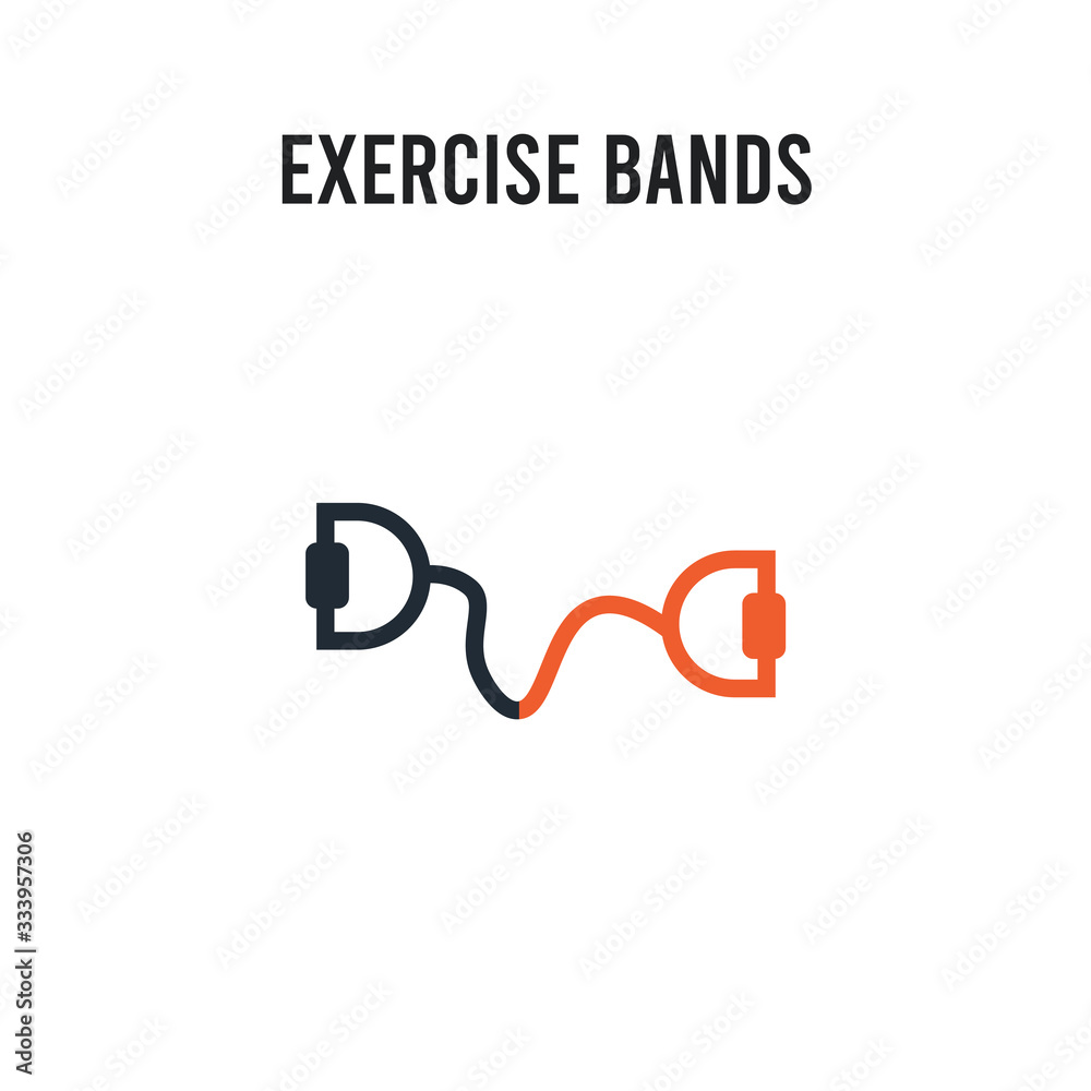 Exercise bands vector icon on white background. Red and black colored ... Exercise bands vector icon on white background. Red and black colored ...