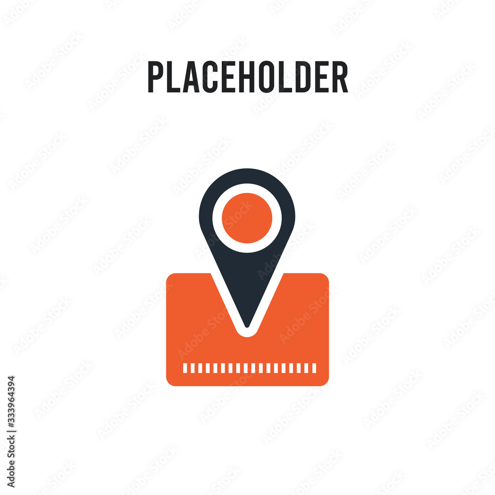 Placeholder vector icon on white background. Red and black colored ...