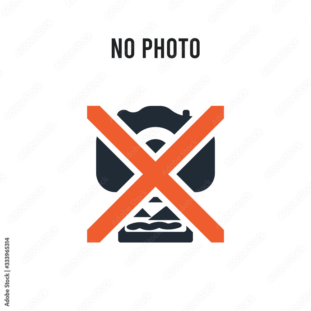 No photo vector icon on white background. Red and black colored No ...