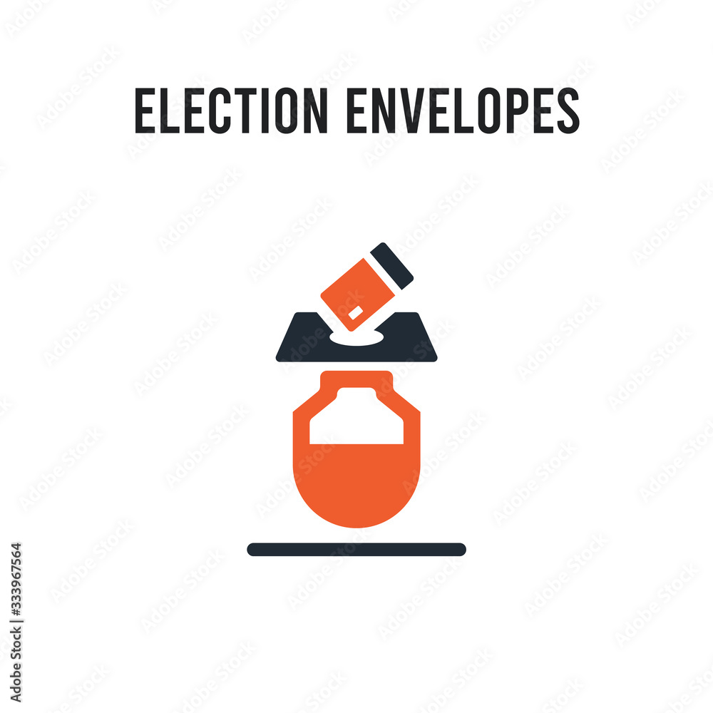 Election envelopes and box vector icon on white background. Red and ...