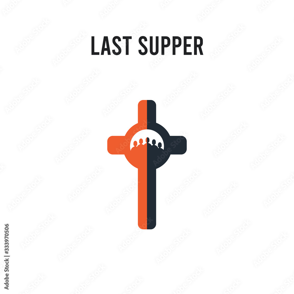 Last supper vector icon on white background. Red and black colored Last ...