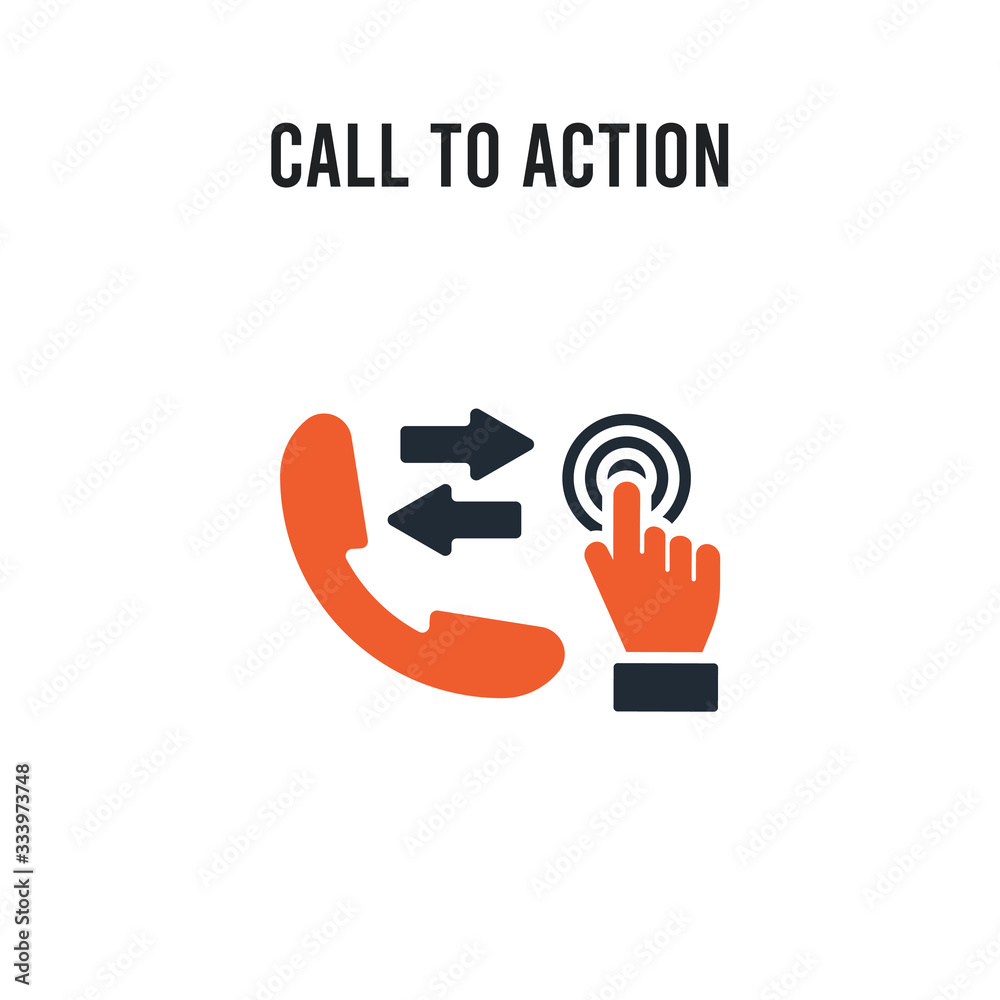 Call to Action vector icon on white background. Red and black colored ...