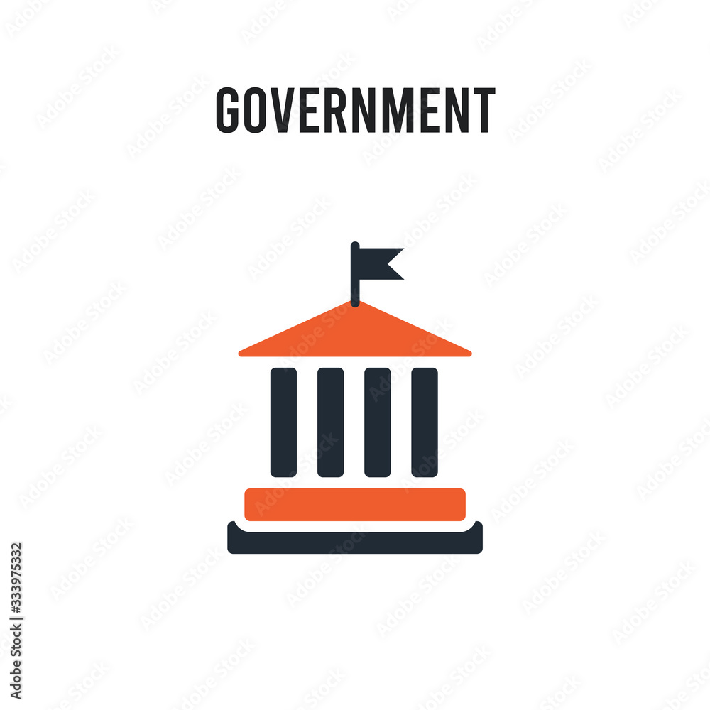 Government vector icon on white background. Red and black colored ...