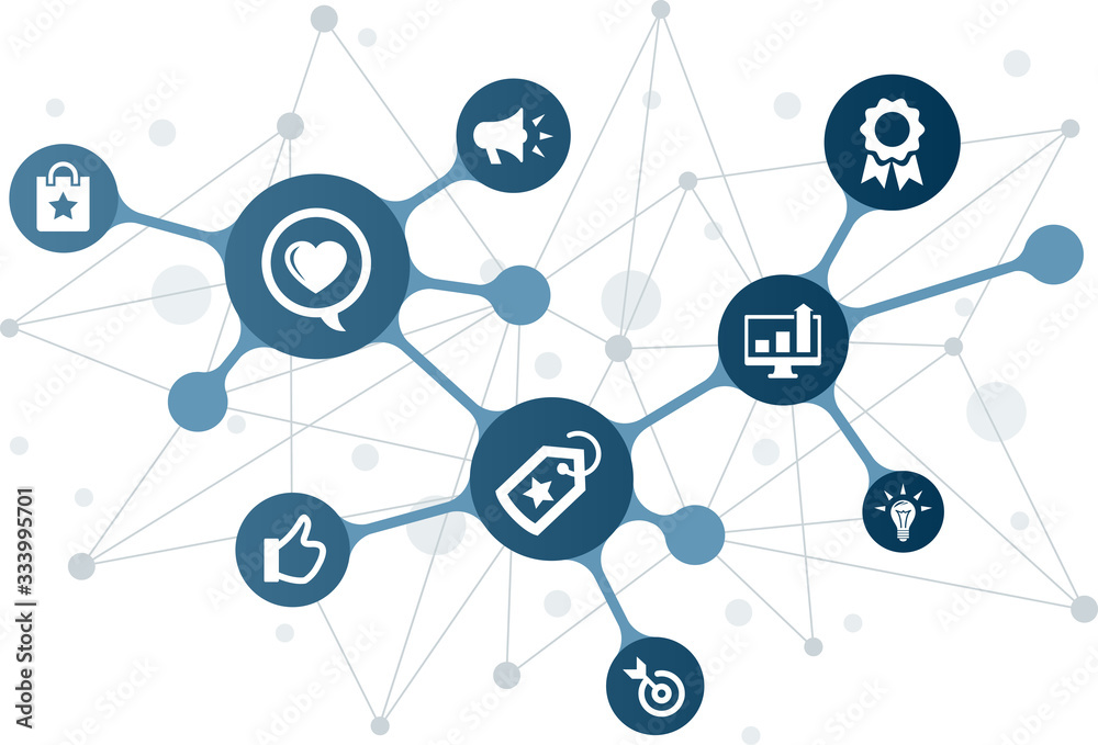 brand / branding icon concept. Brand recognition, customer loyalty ...