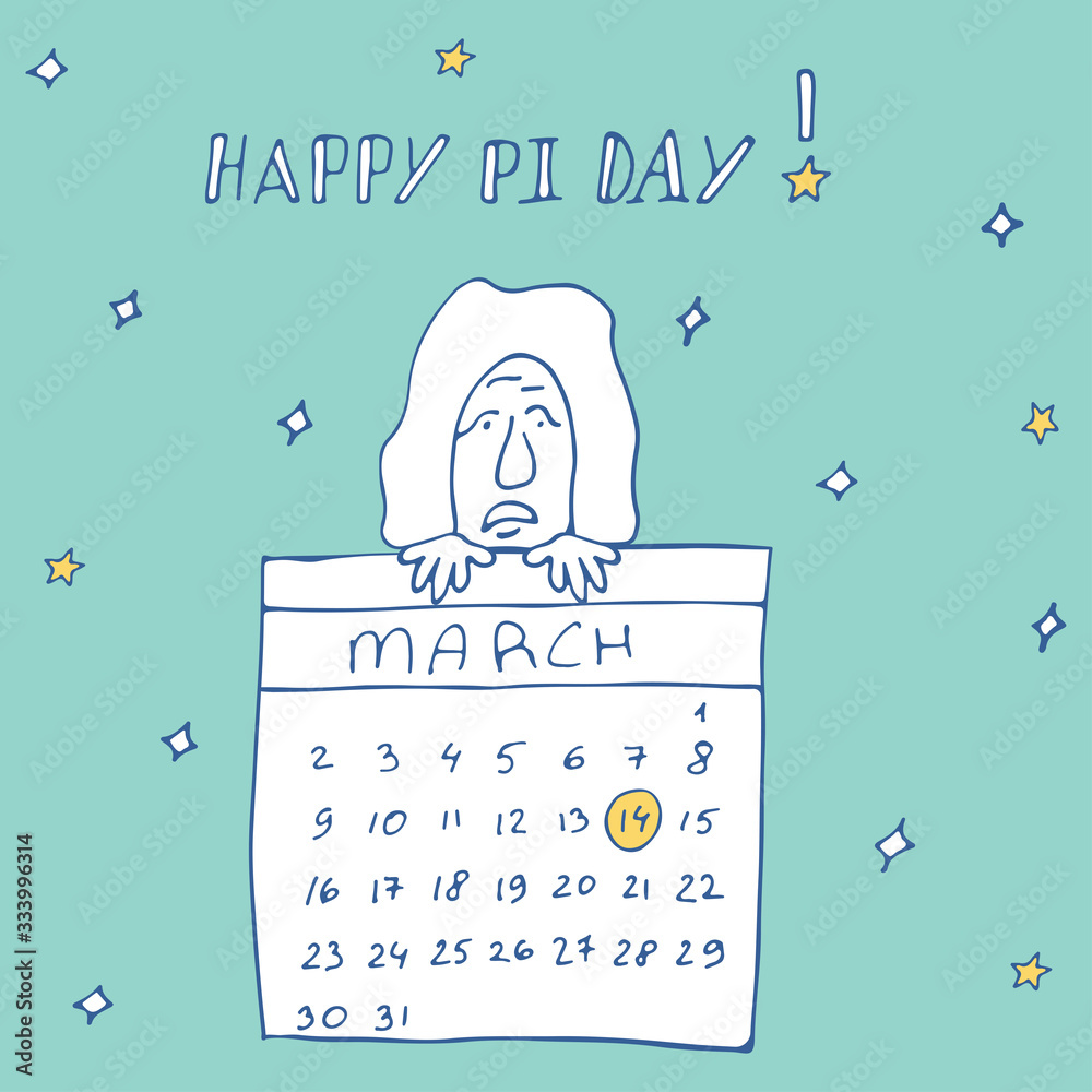 Hand drawn doodle vector pattern for happy Pi day celebration on March ...