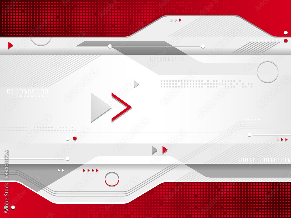Vector illustration of a red futuristic technological abstract ...