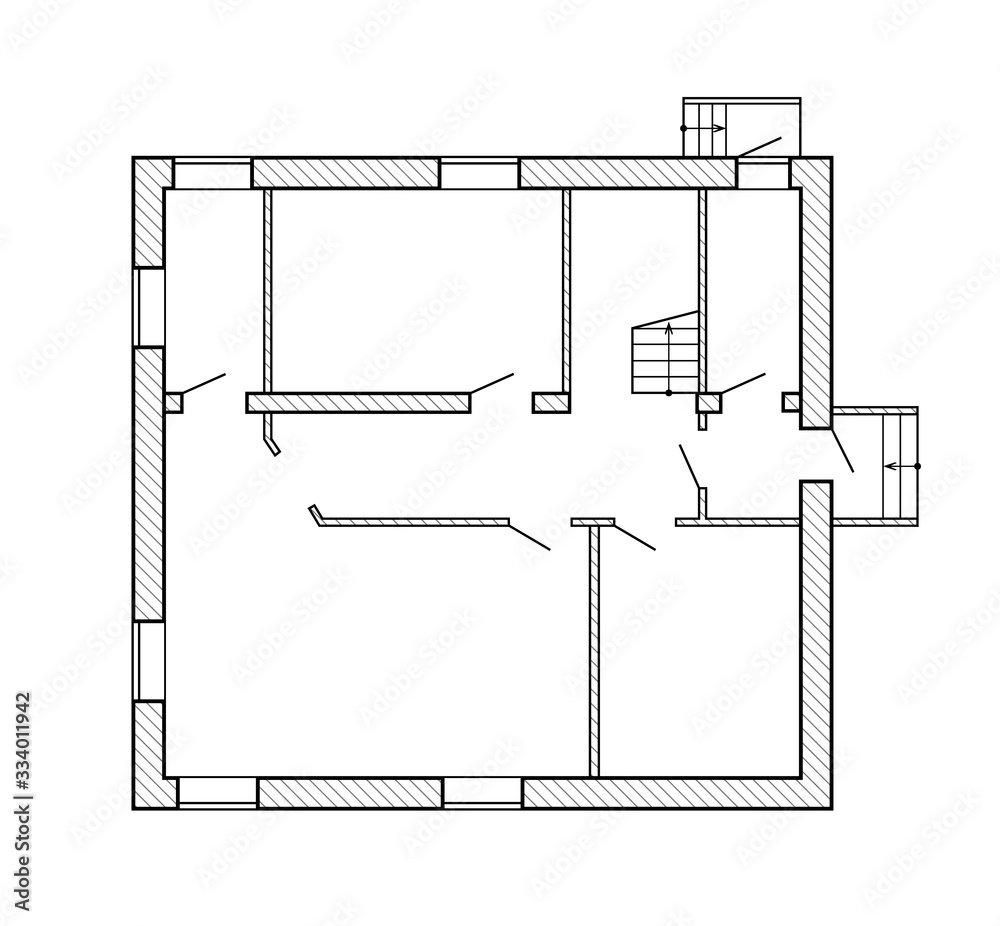 Blueprint suburban house. Interior house. Top view plans. Architecture ...