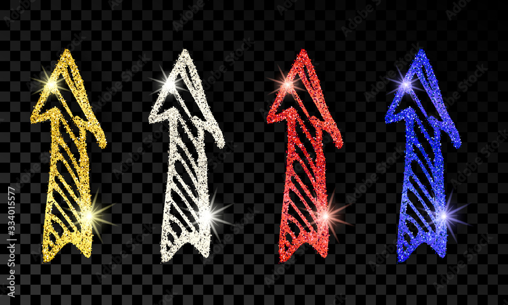 Glitter hand drawn arrow Stock Vector | Adobe Stock