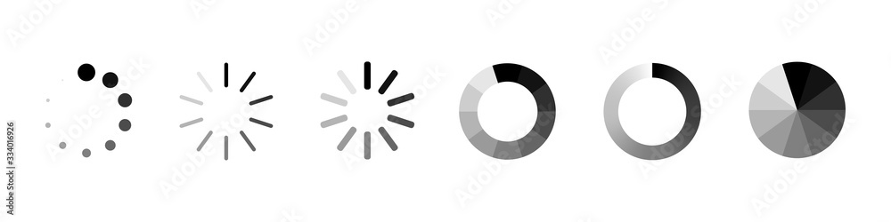 Loading process bar vector isolated elements on white backgroud. Vector ...