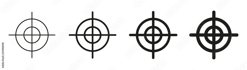 Focus target vector isolated icons on white background. Target goal ...