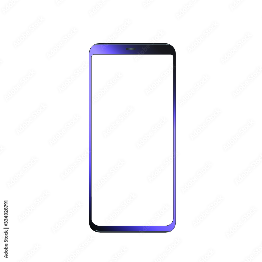 smartphone iphone with blank screen and modern frameless design in two ...