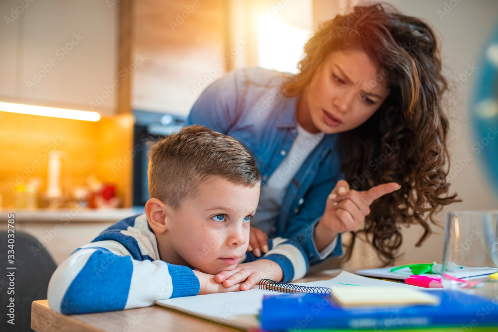 Child Doing Homework Frustrated
