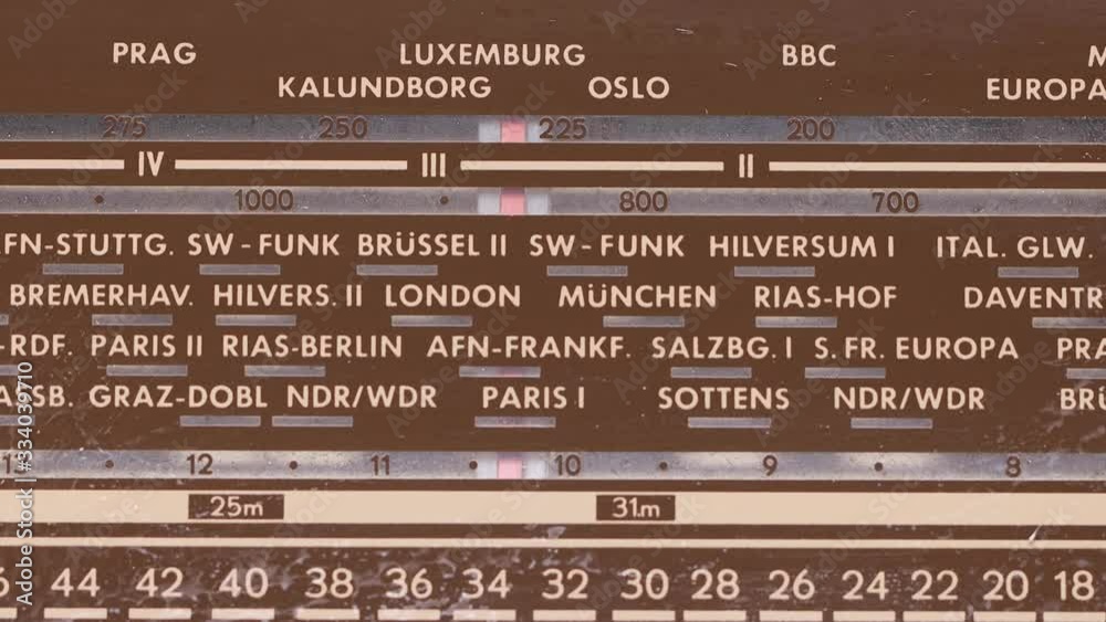 Tuning Analog Radio Dial Frequency on Scale of the Vintage Receiver ...
