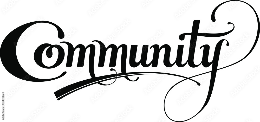 Community - custom calligraphy text Stock Vector | Adobe Stock