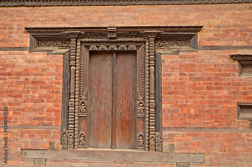 Beautiful wooden window in Nepal. Nepal is known by its crafts ...