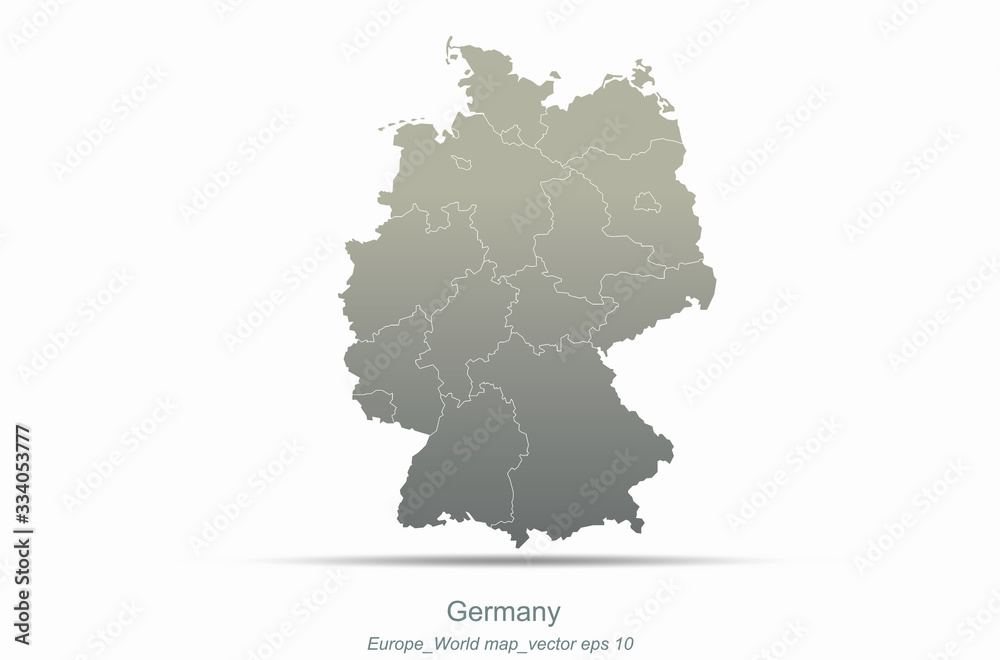 germany map. european countries map with gray gradient. europe of ...
