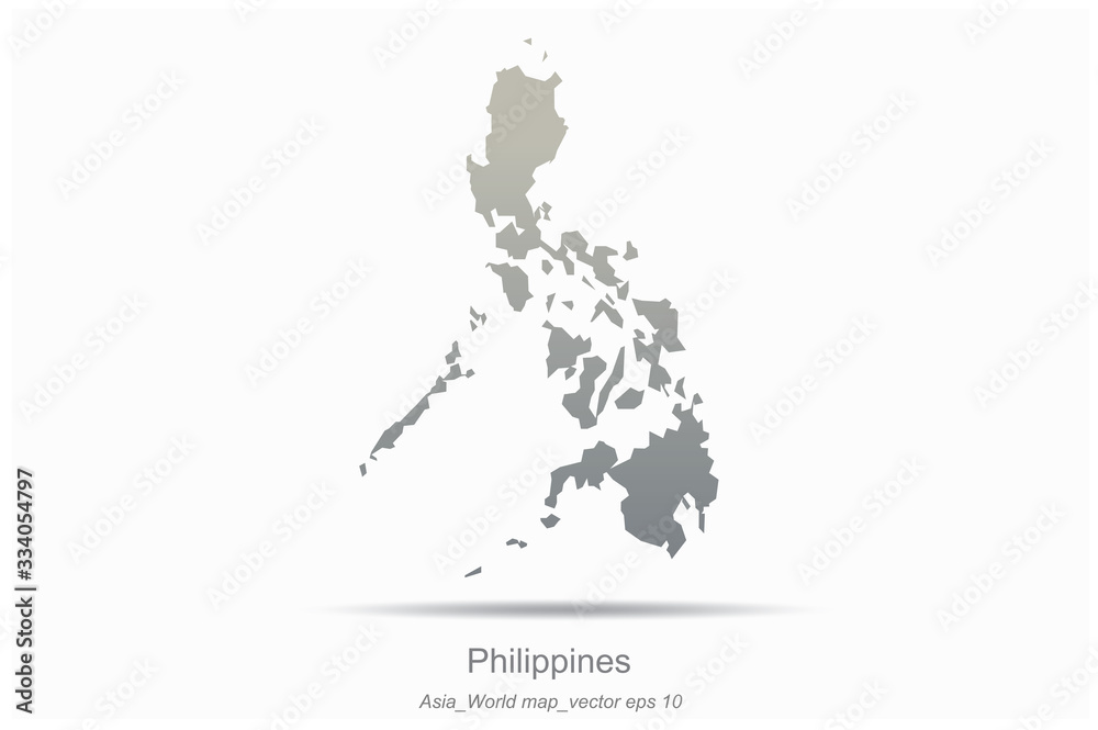 philippines map. aisan countries map. asia of modern vector map series ...