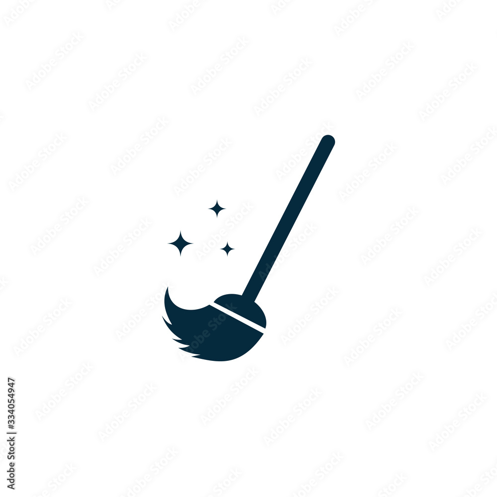 Broom logo design icon vector template Stock Vector | Adobe Stock