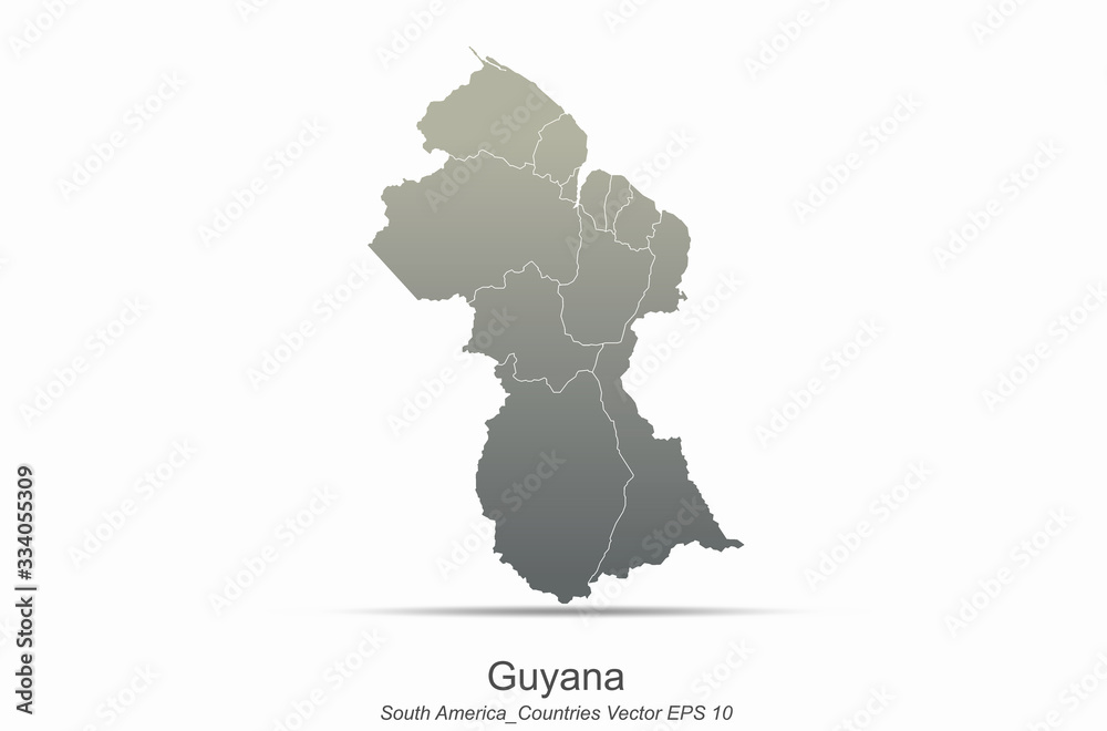 Map of guyana south america