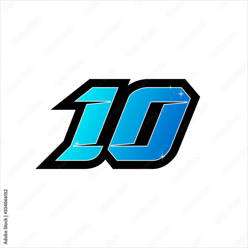 Vector Racing number 10, start racing number, sport race number with ...